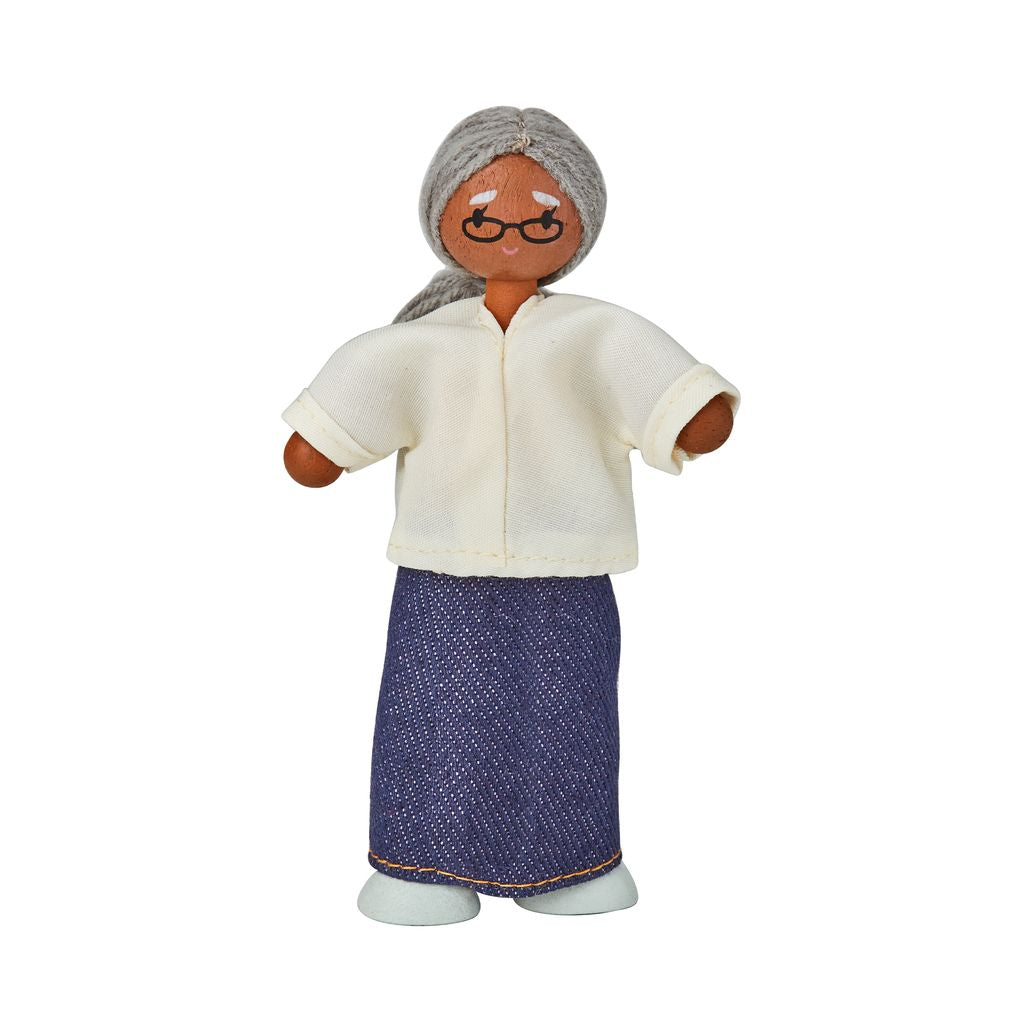 Grandmother Dollhouse Figure - Medium Skin Tone – PlanToys USA
